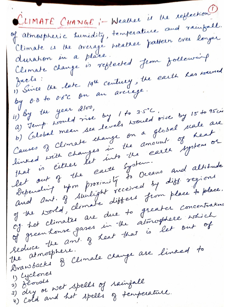 Climate Change Unit 3 Evs | PDF