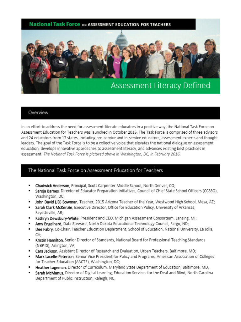 Assessment Literacy Definition | PDF | Educational Assessment | Teachers