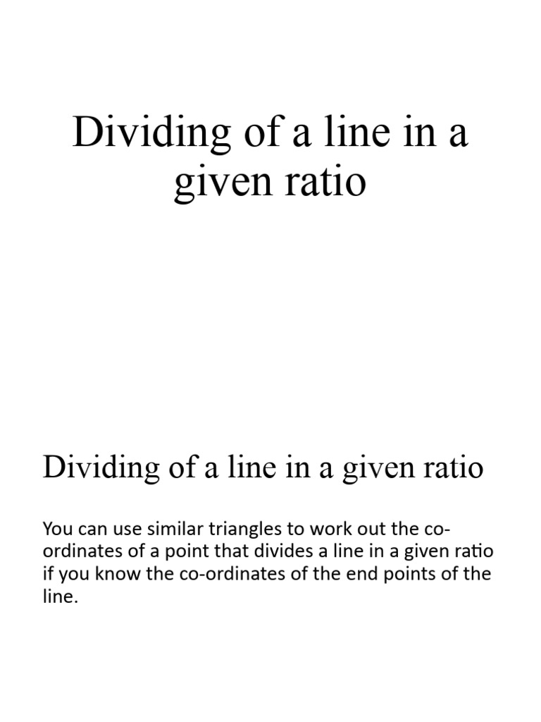 003 Dividing of A Line in A Given Ratio | PDF | Teaching Methods ...