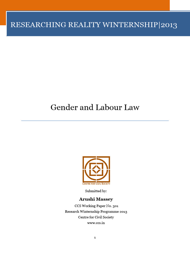 Gender and Labour Law | PDF | International Labour Organization ...