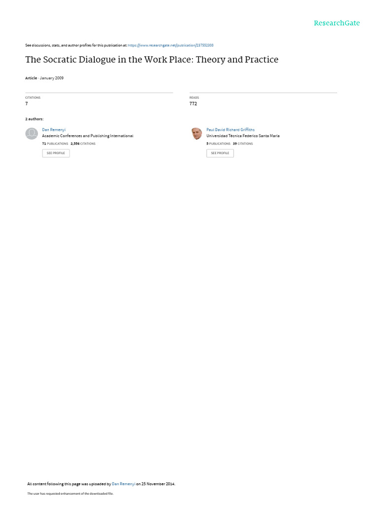 The Socratic Dialogue in The Work Place Theory and | PDF | Learning ...