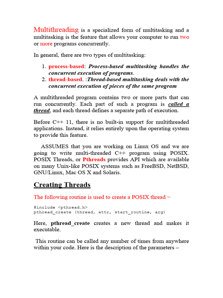 Multithreading C++ | PDF | Thread (Computing) | Software Multithreading C++ | PDF | Thread (Computing) | Software
