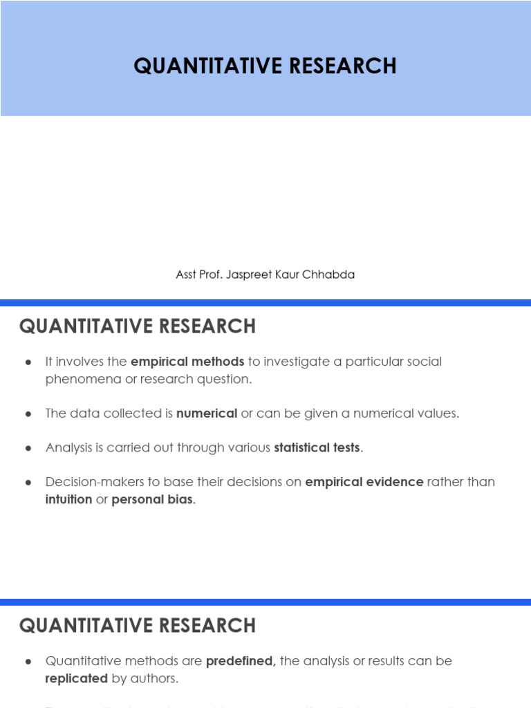 Understanding Quantitative Research Methods | PDF | Quantitative Research | Statistics