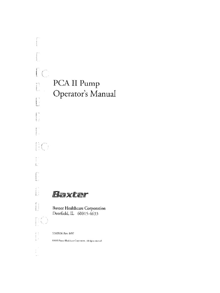 OPERATOR'S MANUAL INFUSION PUMP BAXTER MOD. PCA II | PDF