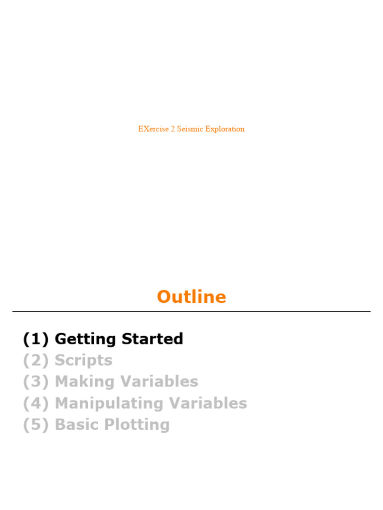 EXercise 2 Seismic Exploration - 1 | PDF | Matrix (Mathematics) | Matlab