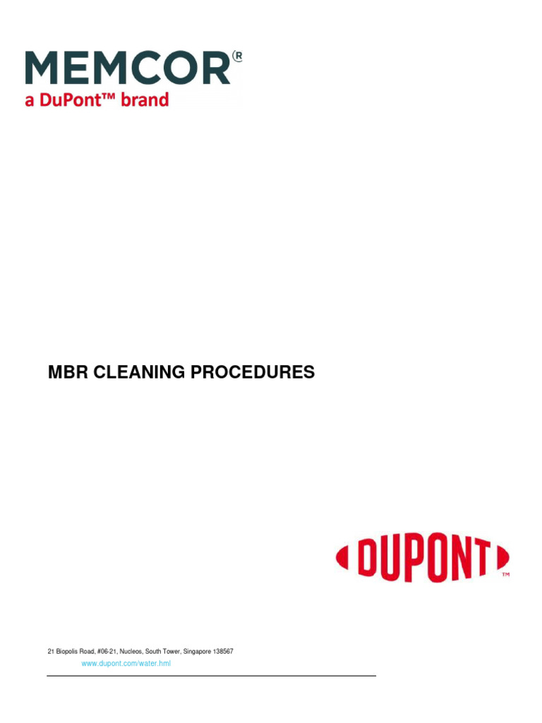 MBR Cleaning Dupont | PDF | Membrane | Chemistry