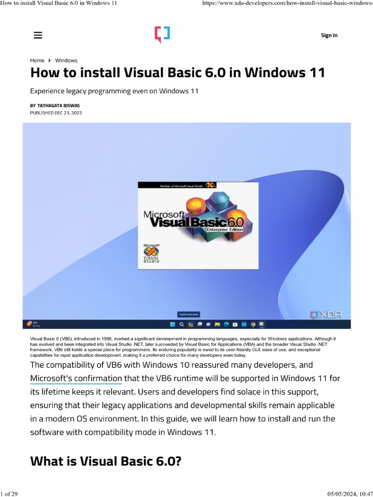 Cara Instal VB6 Di Windows 11 | PDF | Software | Mobile Software