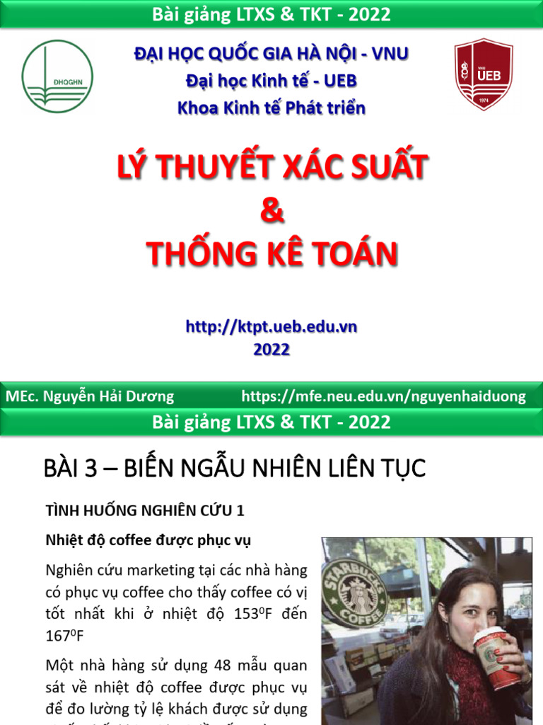 Slide - XSTK - Bài 3 - VNU | PDF