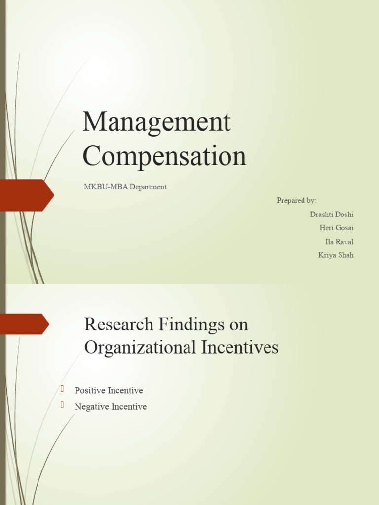 Management Compensation MCS | PDF | Incentive | Stocks