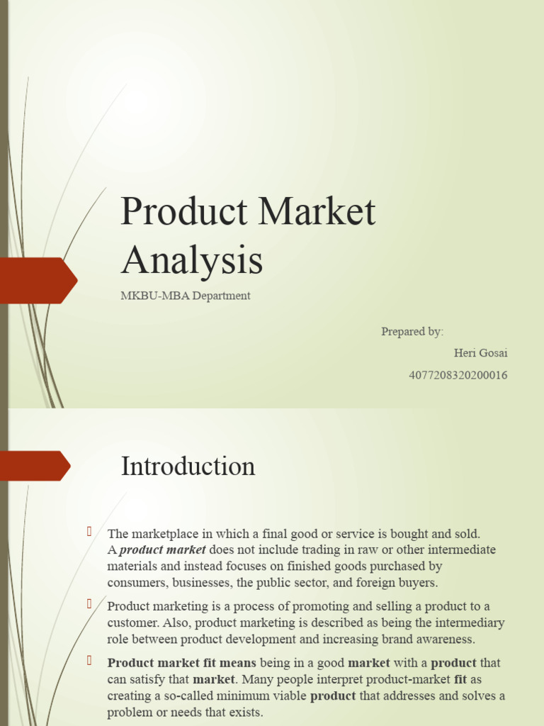 Product Market Analysis | PDF | Market (Economics) | Market Segmentation