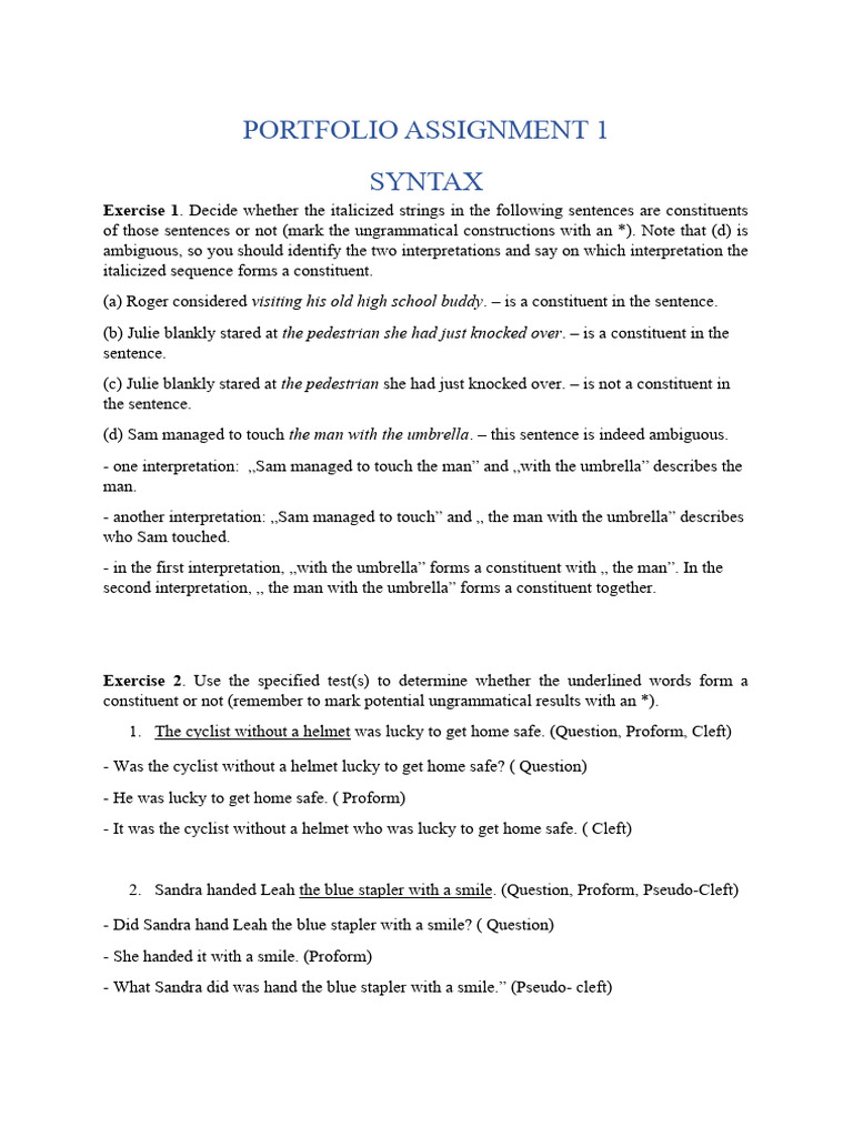 Homework 1 | PDF | Syntax | Language Mechanics