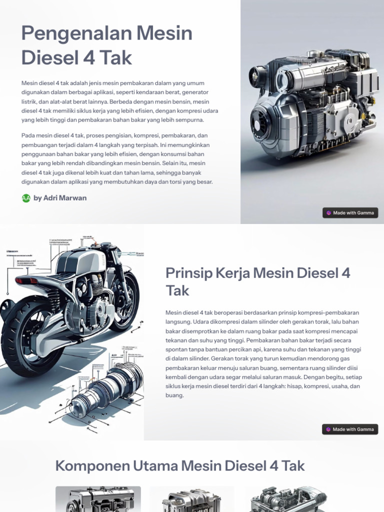 Pengenalan Mesin Diesel 4 Tak | PDF | Bisnis | Griya & Taman