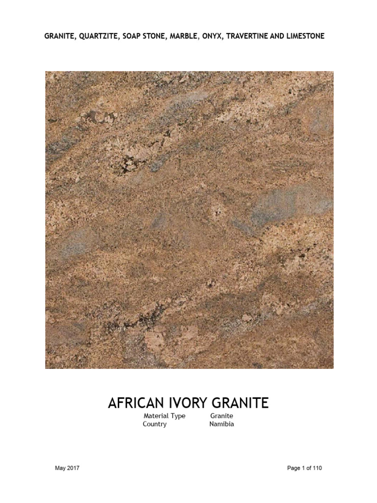 GRANITE, QUARTZITE, SOAP STONE, MARBLE, ONYX, TRAVERTINE AND LIMESTONE - Revised | Download Free ...