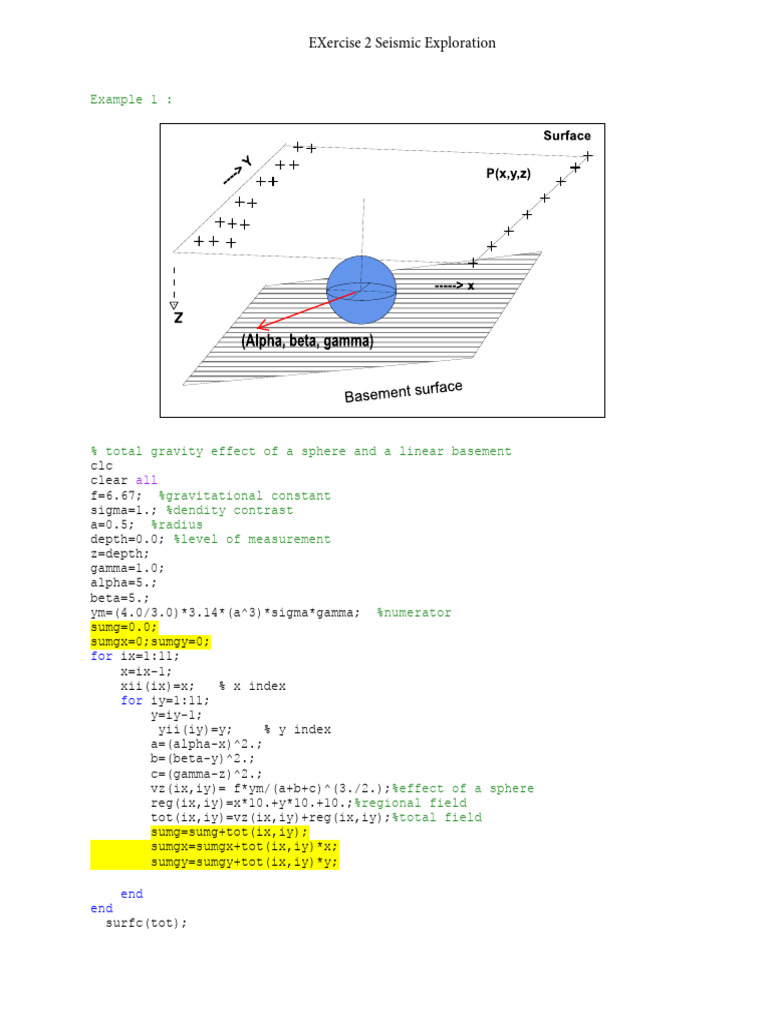 EXercise 2 Seismic Exploration_2 | PDF | Curvature | Gravity