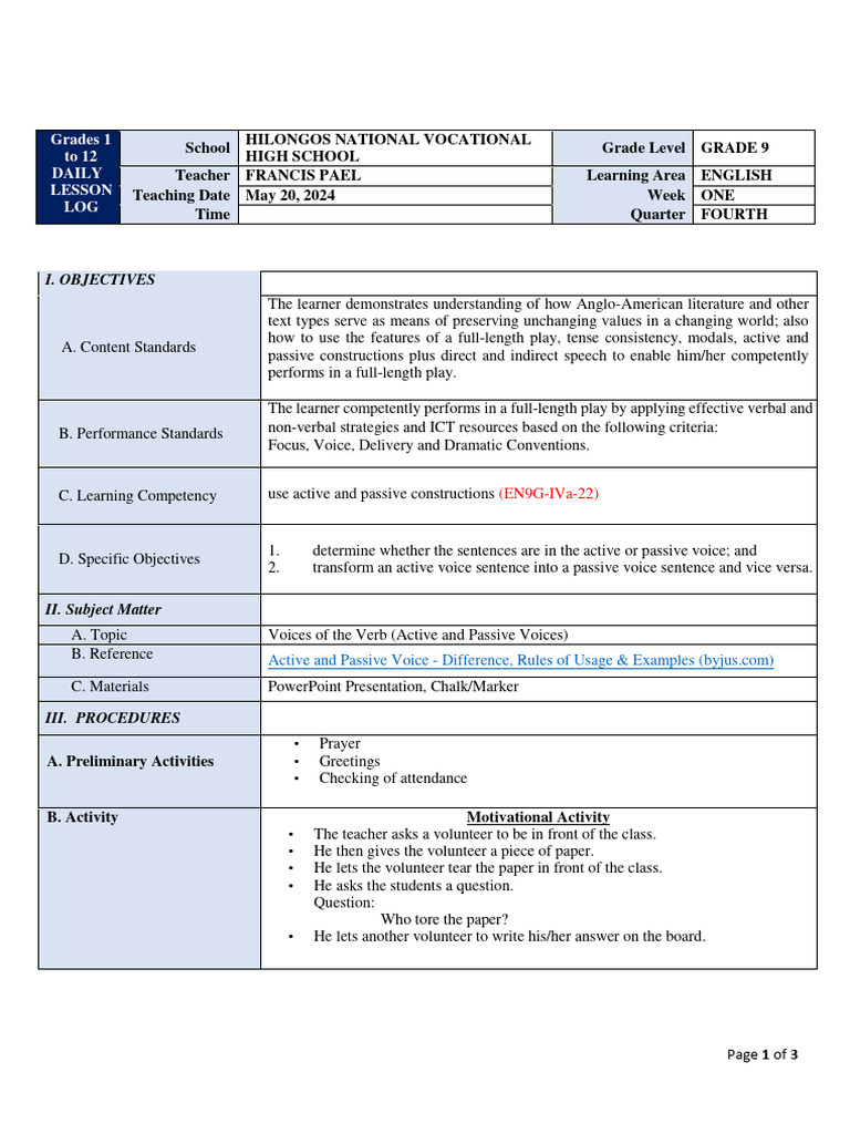 JHS LP-Fransfinal | Download Free PDF | Learning | Human Communication