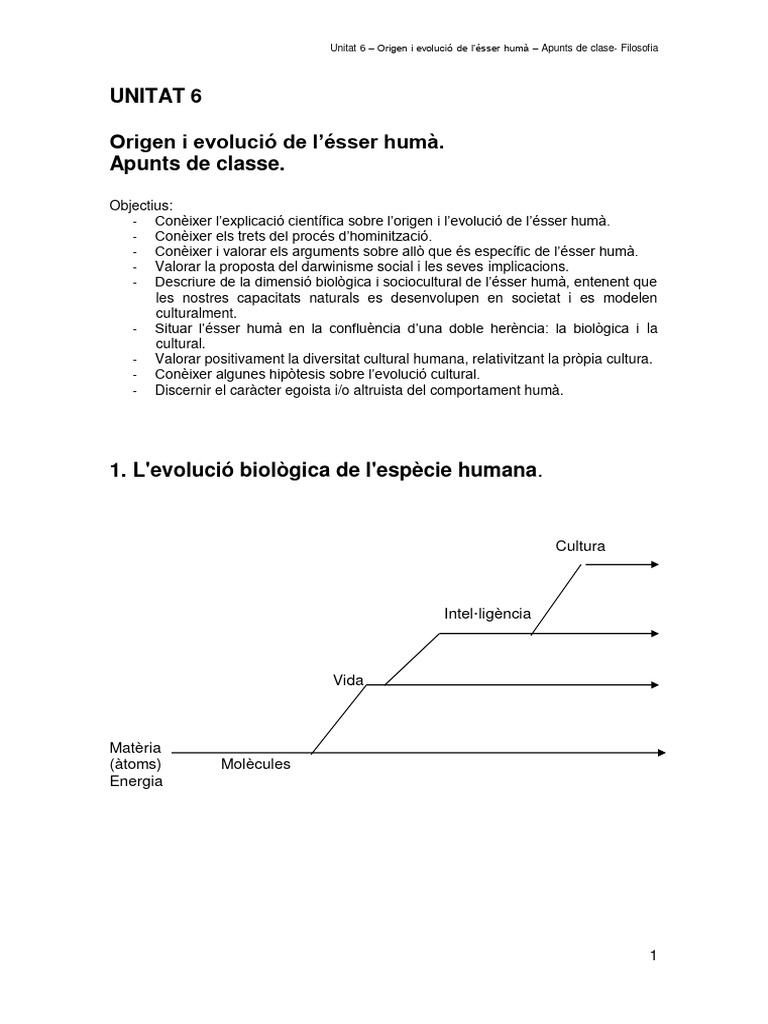 Unitat - 6 - Apunts Classe - Curs 21 - 22 - Origen I Evolucio Esser ... Unitat - 6 - Apunts Classe - Curs 21 - 22 - Origen I Evolucio Esser ...