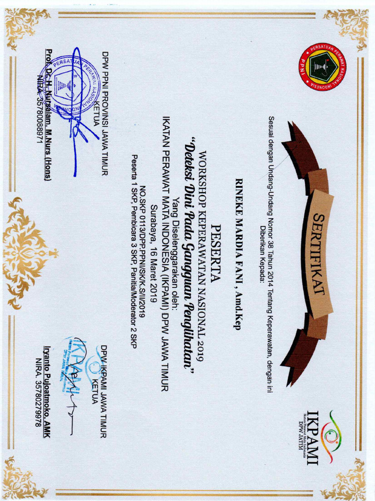 Sertifikat Workshop Deteksi Dini GGN Penglihatan | PDF