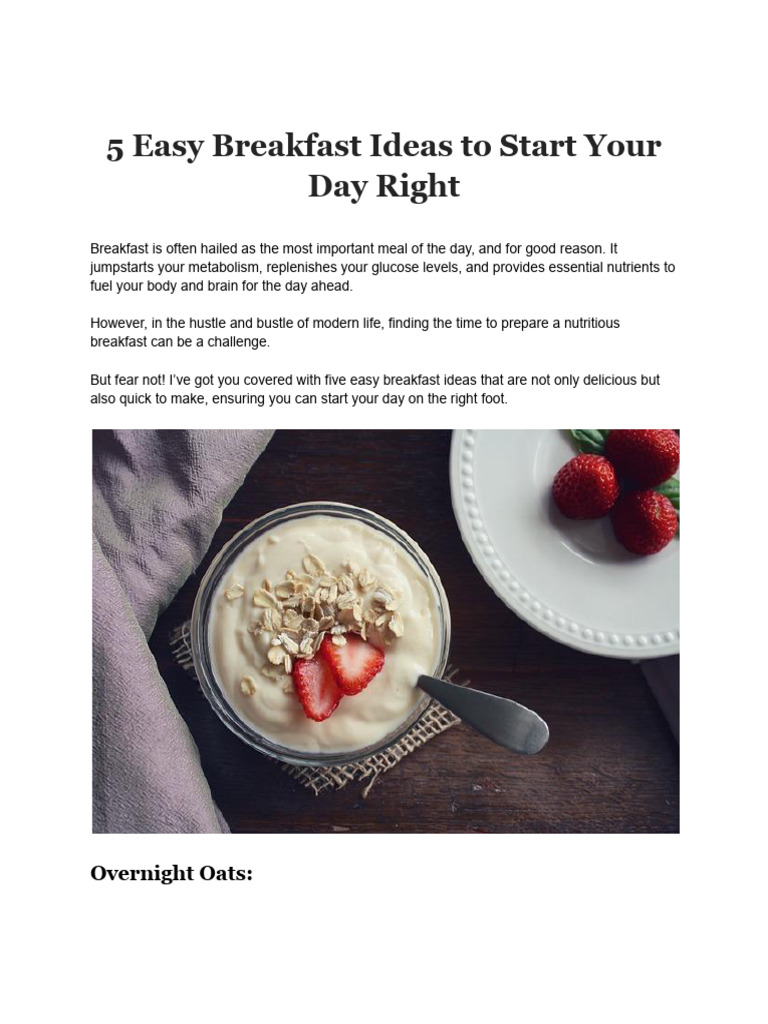 Breakfast Guide | PDF | Muffin | Peanuts