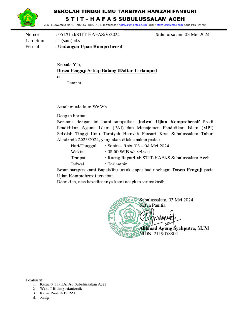 Surat Undangan Kompre 2024 | PDF