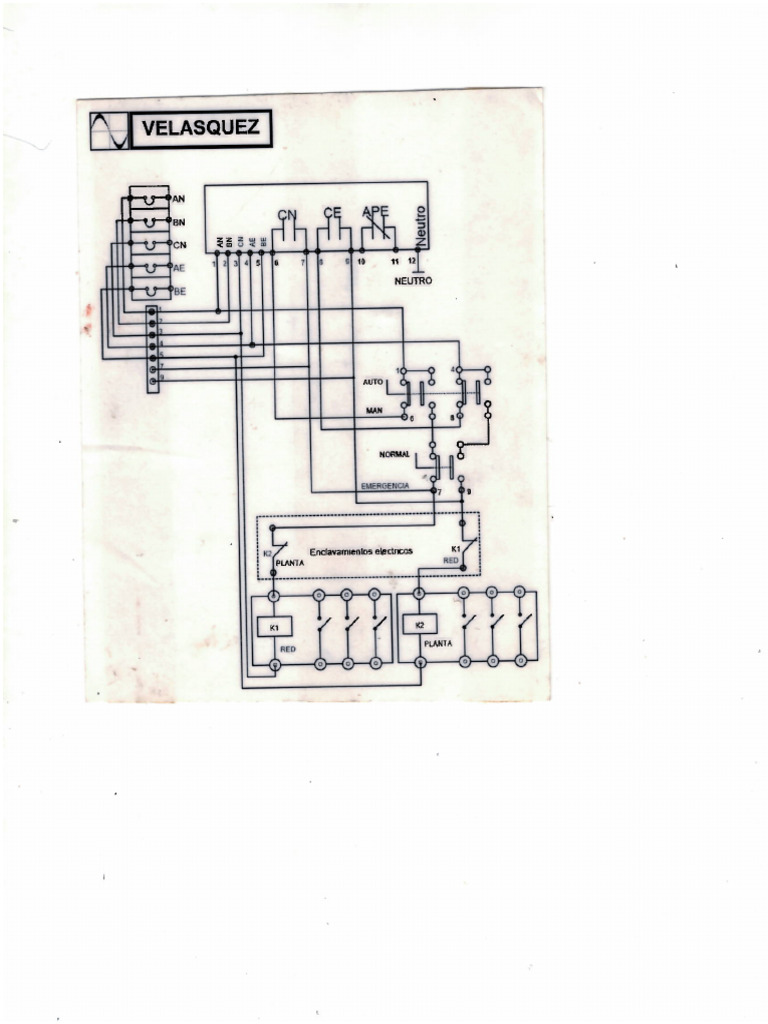 Esquema Electrico de Tablero Tranferencia | PDF