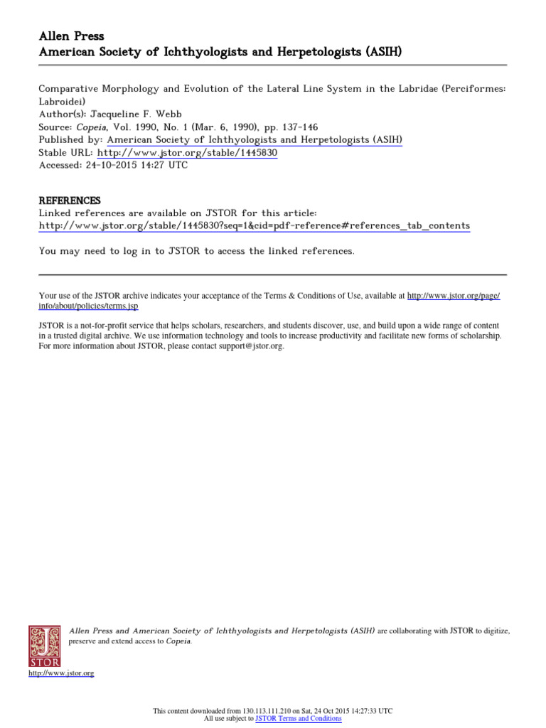 Lateral Line - Cheilinus | PDF | Fish