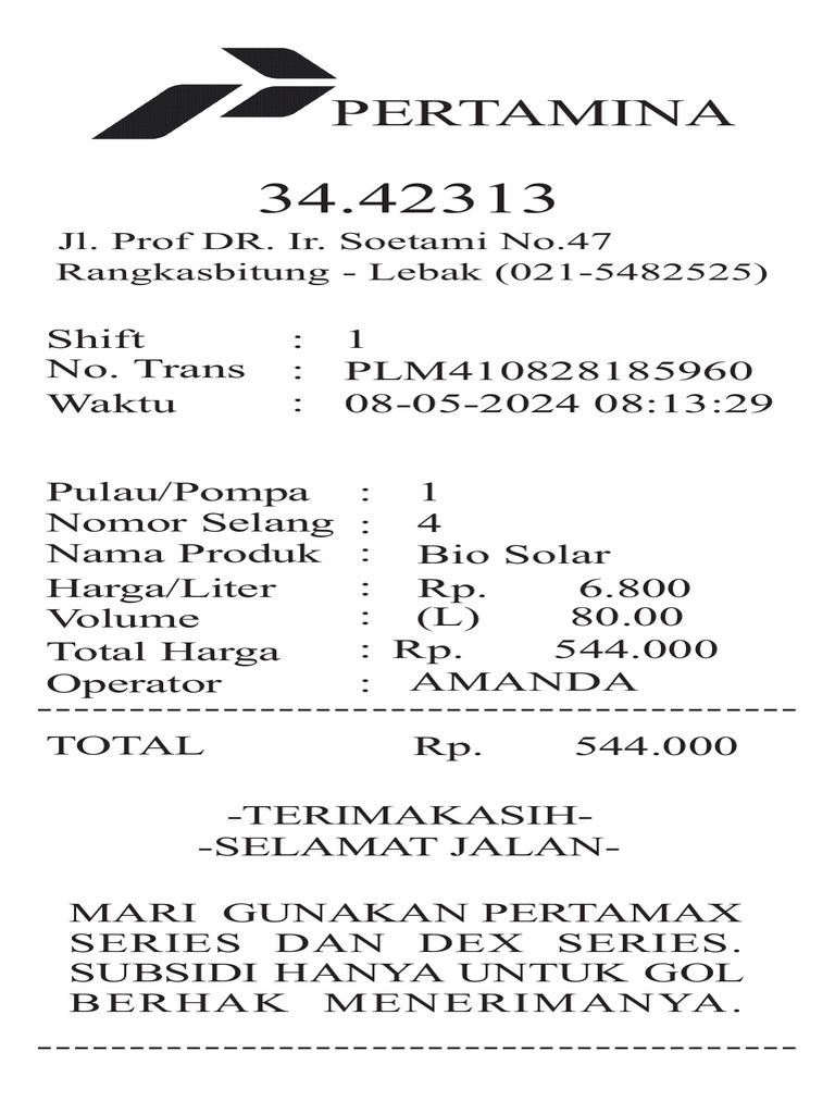 Struk Spbu | PDF | Griya & Taman | Teknologi & Rekayasa