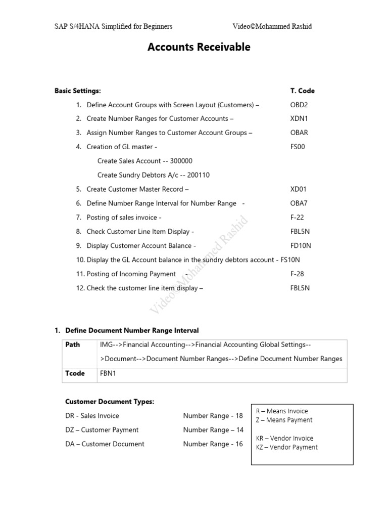 S4HANA Accounts Receivable Notes | PDF | Invoice | Accounts Payable
