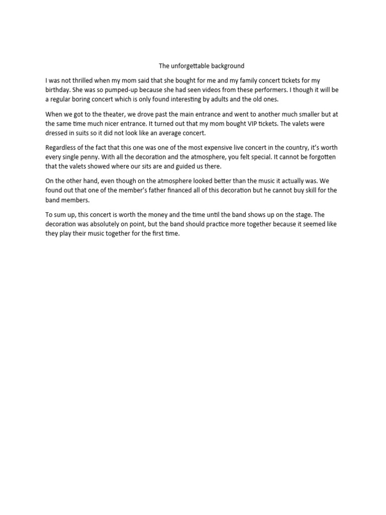 VIP Concert Experience Review | PDF | Art