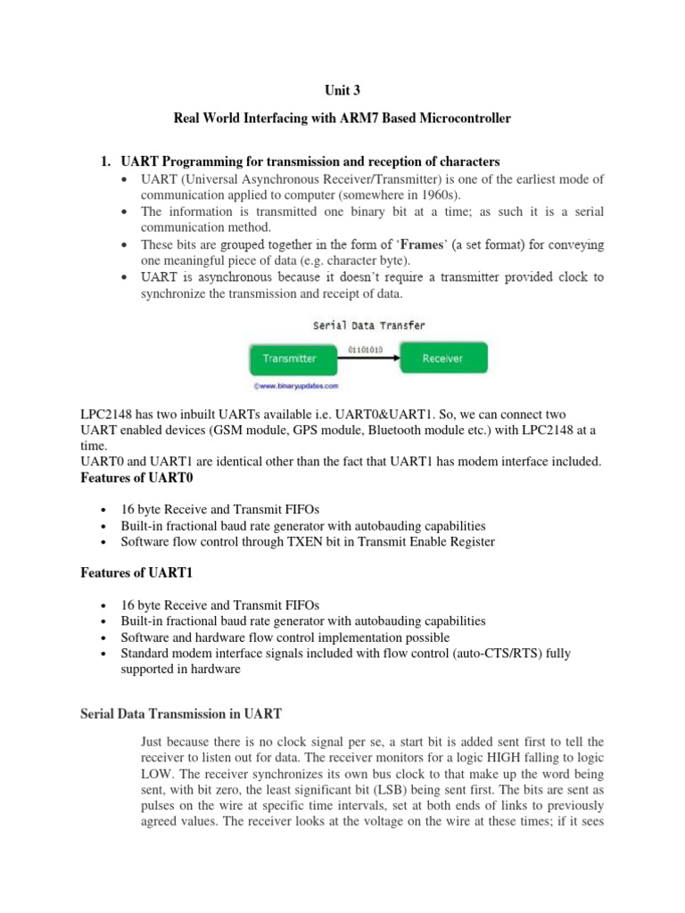 Unit 3 - Real World Interfacing With ARM7 Based Microcontroller - Notes ...
