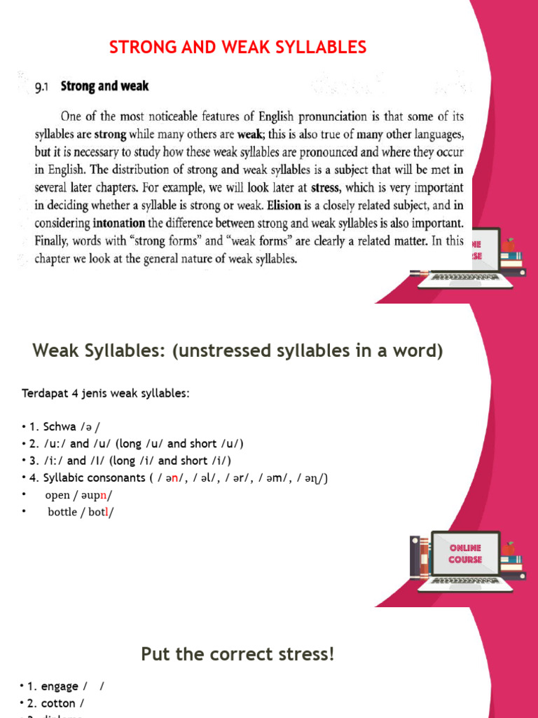 Pertemuan 7_strong and Weak Syllables_1 [Autosaved] | PDF | Syllable ...