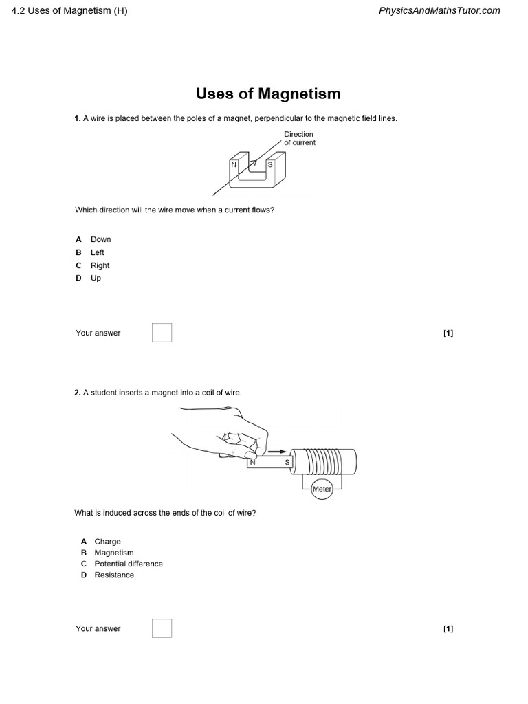 4.2 Uses of Magnetism (H) QP | PDF | Transformer | Magnetic Field