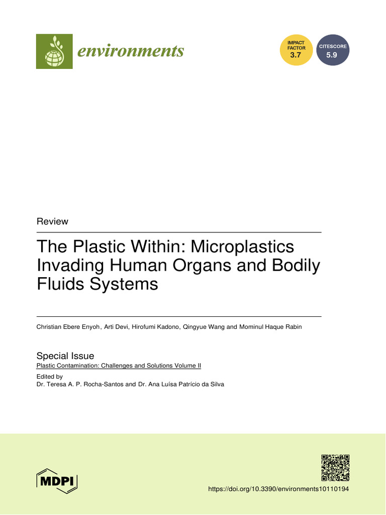 The Plastic Within: Microplastics Invading Human Organs and Bodily ...