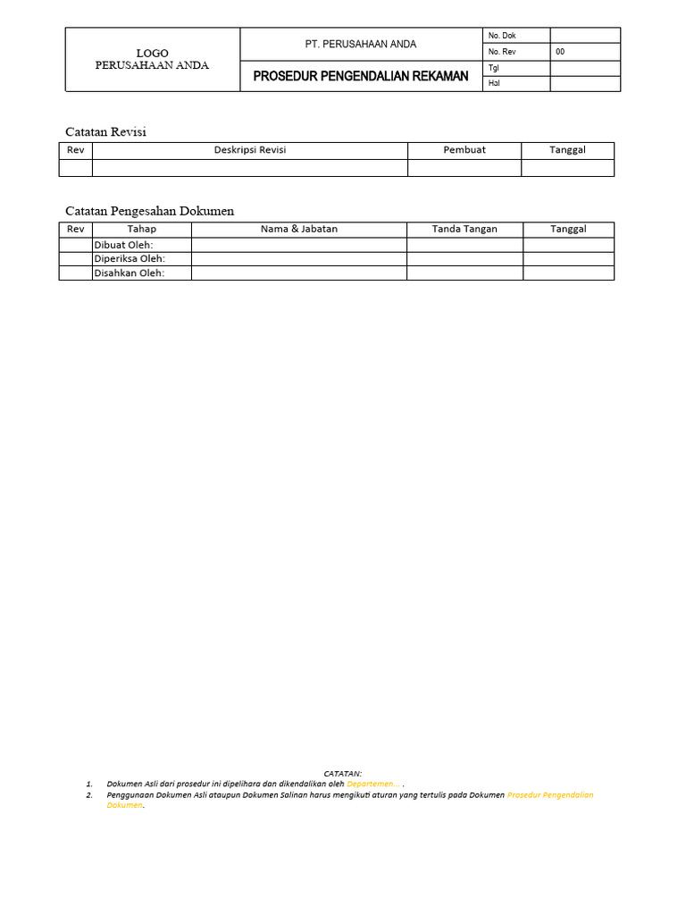 04 Prosedur Pengendalian Rekaman | PDF | Komputer | Teknologi & Rekayasa