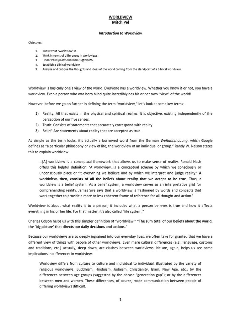 Worldview 2020 | PDF | Truth | Postmodernism