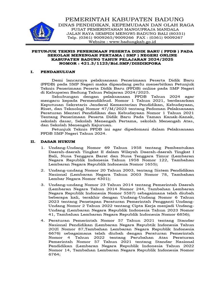 JUKNIS PPDB SMP 2024 Final | PDF | Karier & Perkembangan | Ilmu Sosial