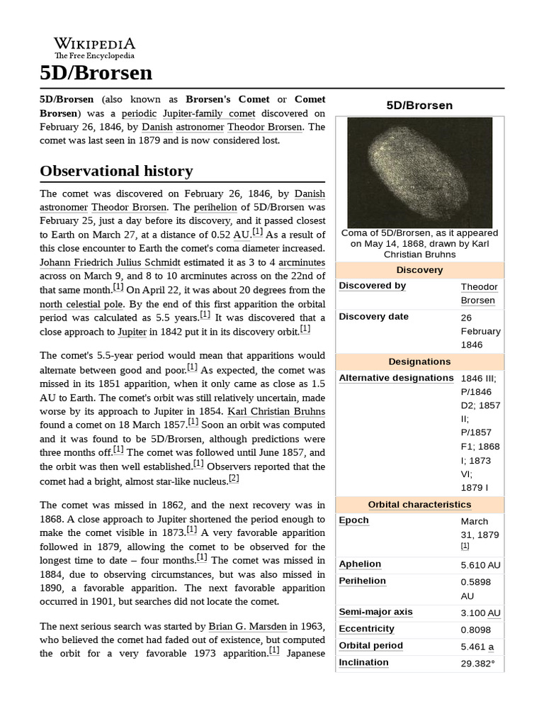 5D_Brorsen | PDF | Physical Sciences | Celestial Mechanics