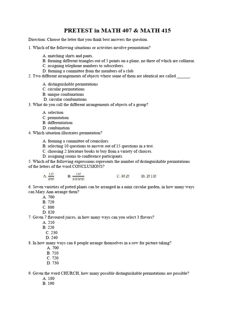 PRETEST in Statistics and Probability | PDF | Percentile | Quartile