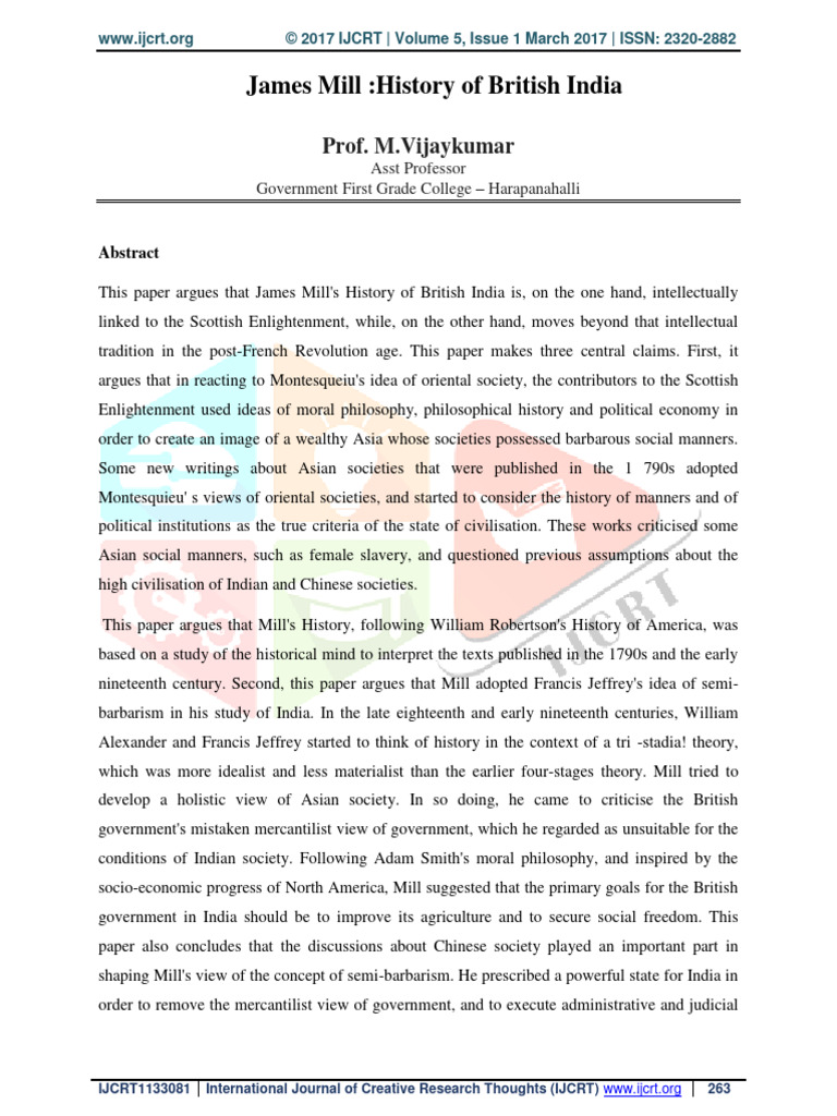 James Mill | Download Free PDF | Age Of Enlightenment | Free Will
