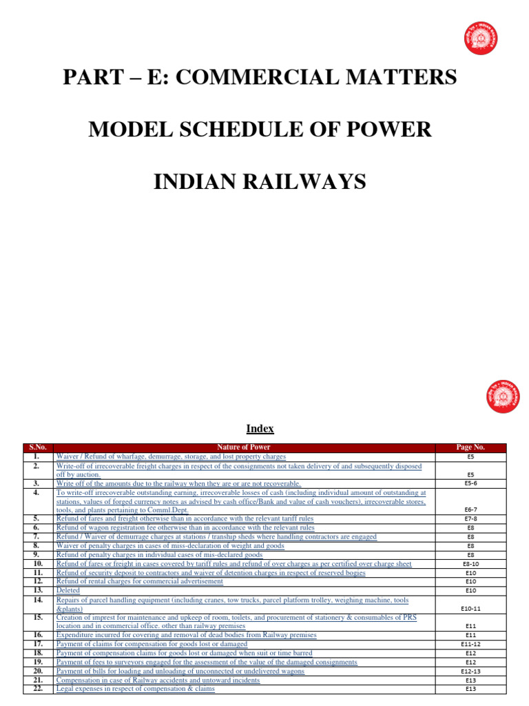 Model SOP for Railway Commercial Matters | PDF | Cash