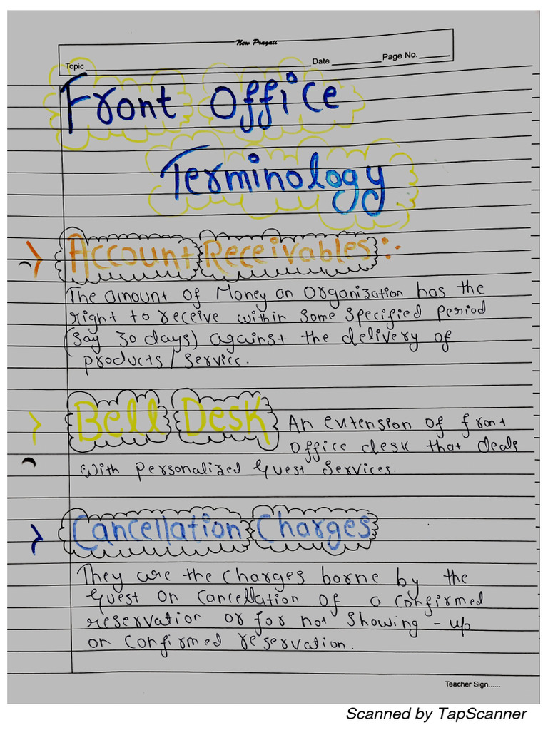 unit 1 front office | PDF