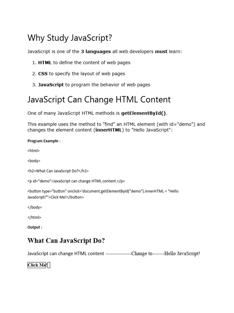 Java Script Introduction | PDF | Java Script | Html Java Script Introduction | PDF | Java Script | Html