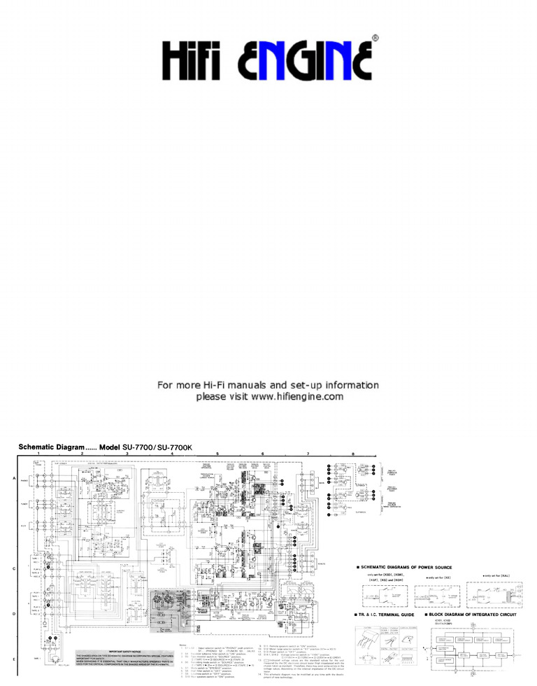 Hfe Technics Su-7700 Schematic | PDF
