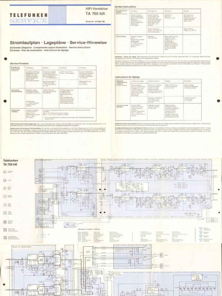 Telefunken TA 750 Schematics en de FR | PDF