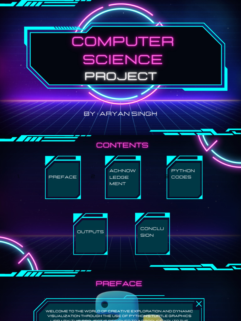 Blue and Pink Futuristic Dark Mode Technology Pitch Deck Presentation | PDF