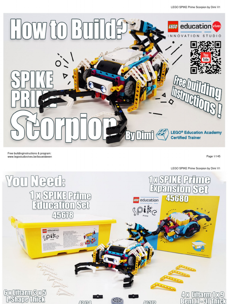 LEGO SPIKE Prime Scorpion Instructions | PDF | Lego