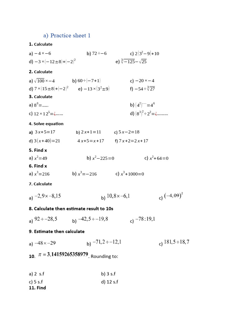 Practice Sheet 1 | PDF | Teaching Methods & Materials