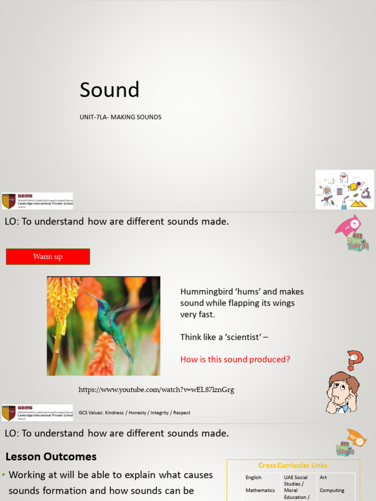 Year 7 Science - 7La Making sounds | PDF | Sound | Frequency