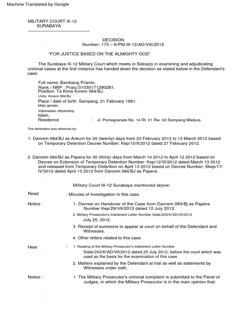 Contoh Berita Acara Pemeriksaan (BAP) | PDF | Prosecutor | Crimes