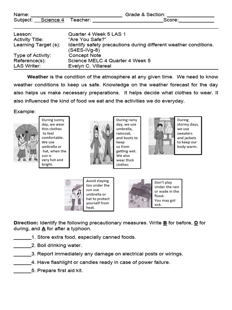 Weather Safety Precautions for Kids | PDF | Weather
