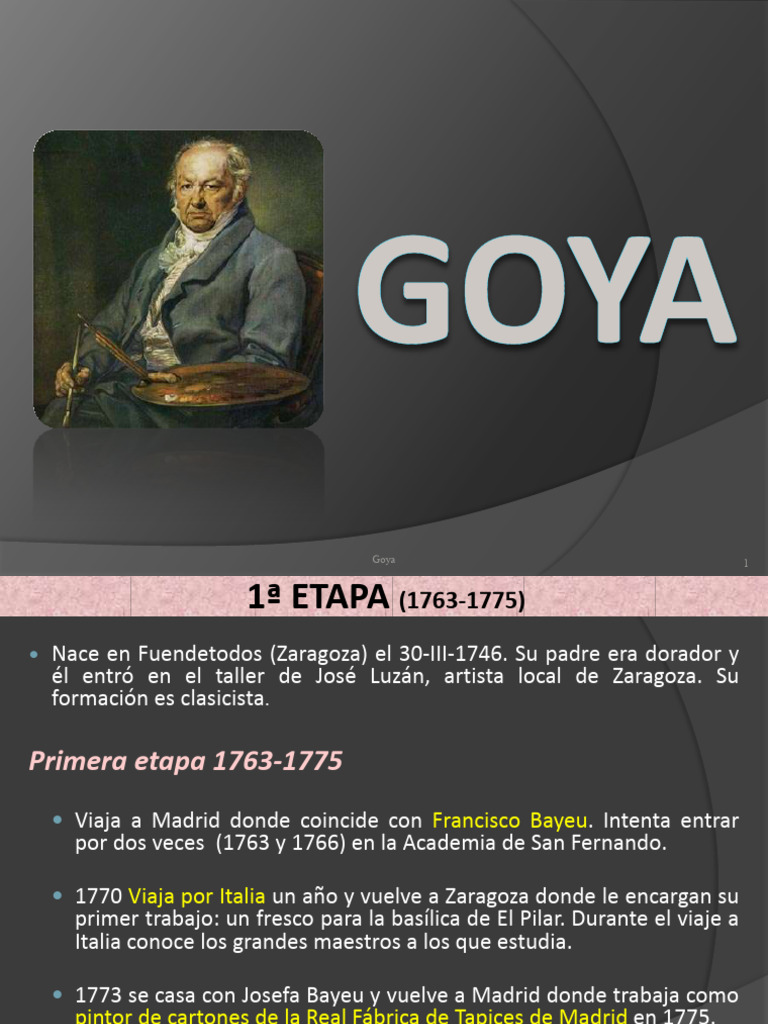 Goya Presentación | Descargar gratis PDF | Francisco Goya | Pinturas